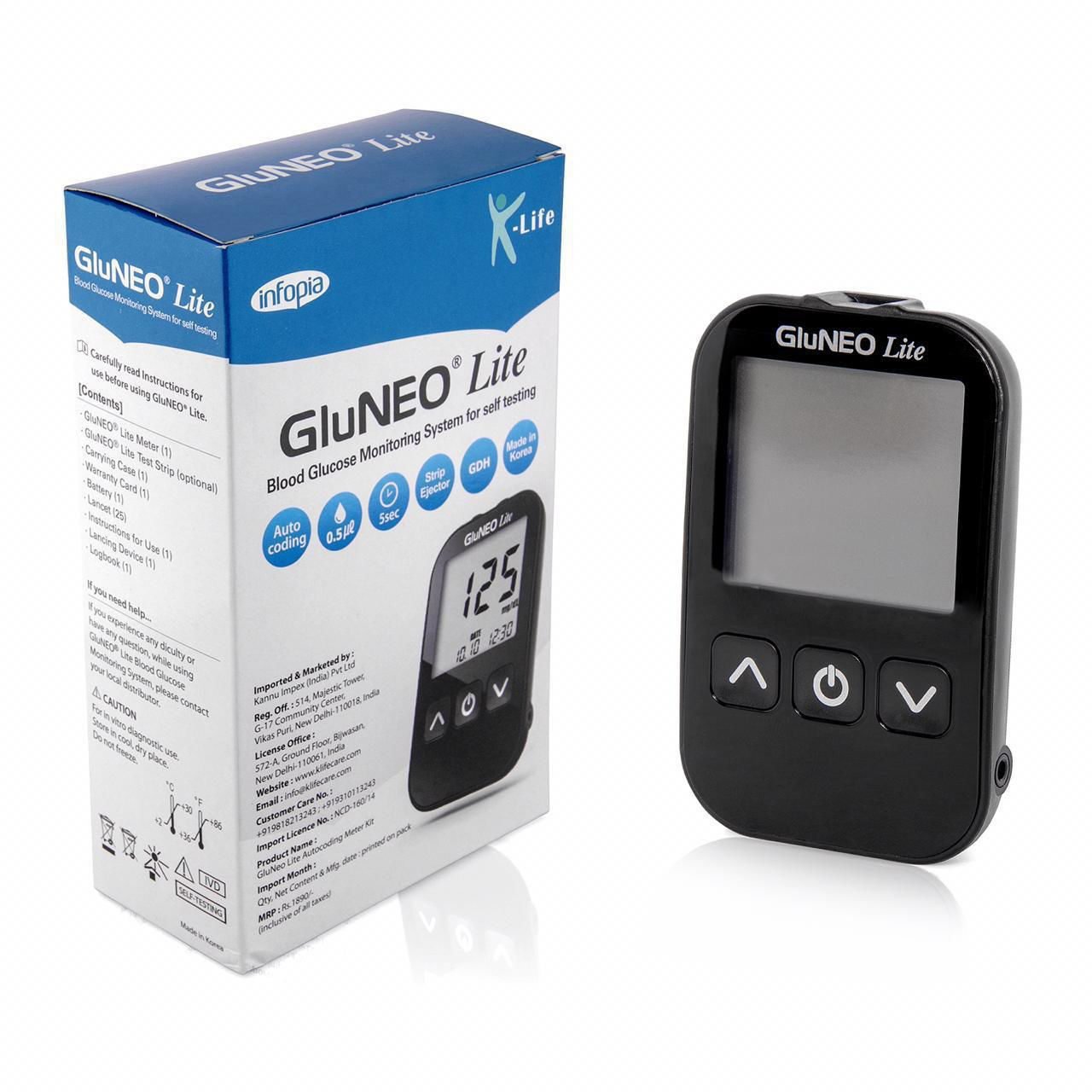 buy Gluneo Lite Glucometer online – Microsidd India