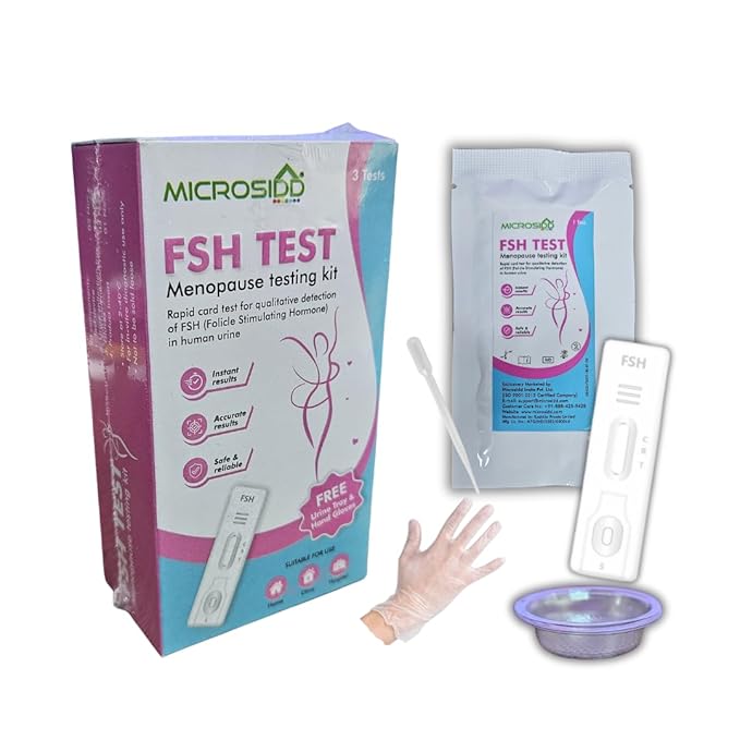 FSH Test Kit, Menopause Testing Kit with 3 Tests with Gloves and Sampl ...